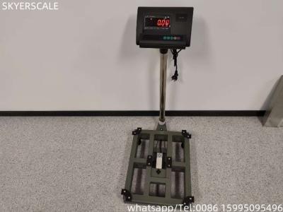 China Electronic 450 X 550 Mm 300kg Mild Steel Compact Platform Weighing Big LED Display for sale
