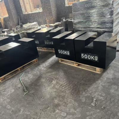 China High Quality 500KG 1000KG 2000KG Rectangular Flat Cast Iron Weights Black  M1 Class Low Price for sale