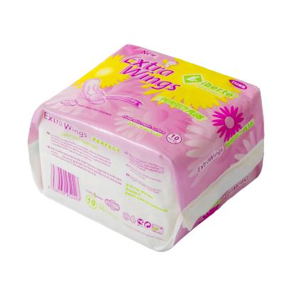 China 300mm Organic Cotton Sanitary Napkins PE Film Wrapping Waterproof Menstrual Pads for sale