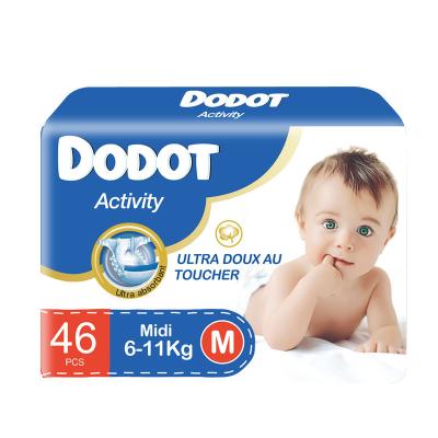 China Magic Tape Dry Overnight Diaper With Wetness Indicator Clothlike Back Sheet OEM for sale