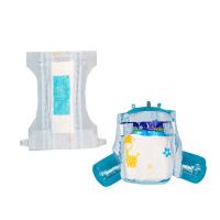 China ADL Disposable Baby Diaper Wet Indicator Big Elastic Waistband Diaper Fluff Pulp for sale