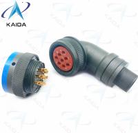 China Miniature Connector MIL-DTL-26482 Series Ⅰ With Olive Green Cadmium Shell Finish 90 Degree Plug PT08E16-8P 8 Male Pins for sale