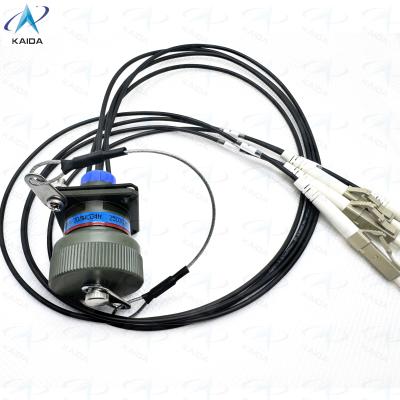 China Panel Mount Optical Fiber Connectors With Female Connector Mounting Expanded Beam Fiber Optic Connector J599E8/20MWC04N for sale
