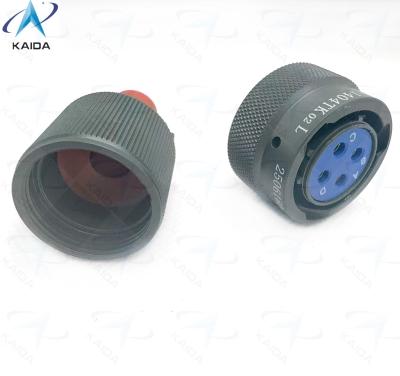 China Secure and Durable Circular Electrical Connector -55C To 125C for Industrial Applications,Y50EX-1404TK02L  ,Y50EX Series Plug with Straight Cable Clamp,Olive Drab Anodized for sale
