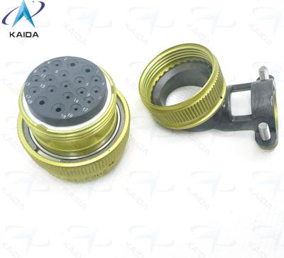 China ZH23 Series Circular Electrical Connector Anodized Aluminum Shell for Industrial Applications。ZH23-19/24P-8-B with Elbow Cable Clamp. for sale