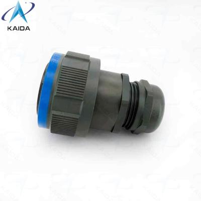 China RJFTV6MG Olive Green Cadmium Finish.Plug with Metal Gland。Tri Start Thread coupling mechanism (MIL-DTL-38999 series III type)  with anti-decoupling device - Shell size 19 for sale