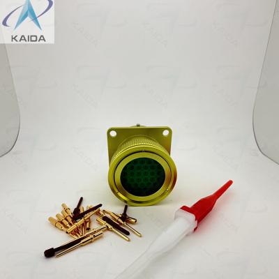 China Crimp Contact Type ZH23-32/27B-1-B Bayonet Coupling Connector.ZH23-32/27B-1-B.Aluminum with Anodized Yellow Plating for sale