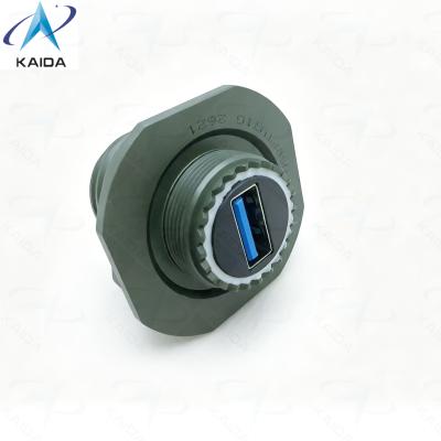 China USB 2.0 Cordset Insert Arrangement MIL DTL 38999 Series Ⅲ.USBFTV71G.Square Flange Receptacle for sale