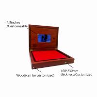 China Wooden School Presentation Boxes With LCD Screen Video Brochure Wooden Box Customized for sale