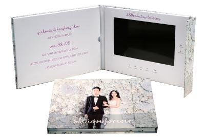 China Paper Craft LCD Screen Invitation Card , 10.1 Inch 128MB Video In Print Brochure for sale