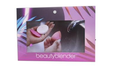 China Customized Printed Beauty Display Stand With Back Frame for sale