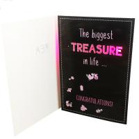 China Music Card Sound Greeting Cards Built-in Speaker And Golden Surface Craft For Gift for sale