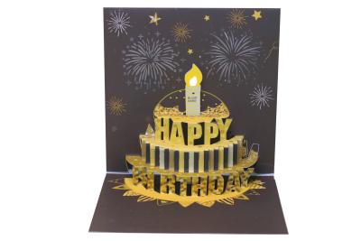 China Foldable Pop Up Greeting Card With Blank Message Space Recyclable And Customizable Design for sale