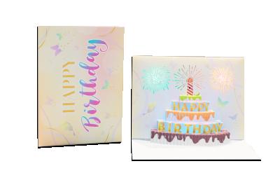 China Recyclable 3D Pop Up Greeting Card with Blank Message Space Personalization Option for sale