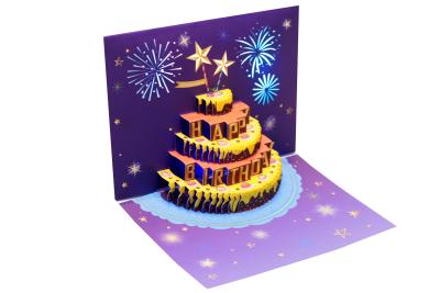 China Artificial Style 3D Pop Up Greeting Card with Customized Logo and Blank Message Space for sale