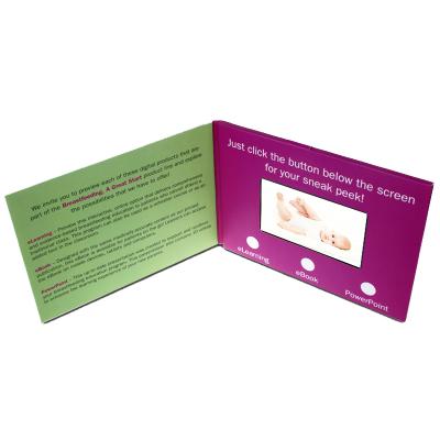 China 5 Inch LCD Screen Video Brochure Advertising Business Digital Video Book with Light Sensor Button for sale