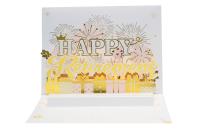 China Customizable 3D Pop Up Greeting Card with 2mm/3mm Thickness and Folded Envelope for Birthday Celebrations for sale