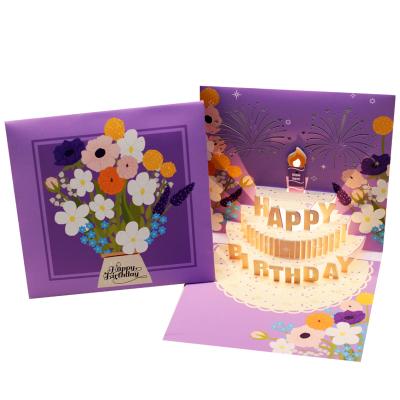 China Artificial Style 3D Greeting Card Pop Up Materials Used Ideal for Business Events Client Gifts and Personalized Messages for sale