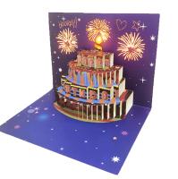 China Folded With Envelope 3D Greeting Card Unique Pop Up Design Perfect For Corporate Events Invitations And Special Occasions for sale