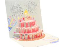 China Handmade 3D Greeting Card Birthday Theme Stunning Pop Up Craft Suitable for Business Announcements and Special Occasions for sale