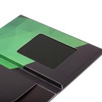 China LCD Video Folder with Rechargeable Lithium-ion Battery and 16:9 Ratio in Leather Cover With Plastic Frame for sale