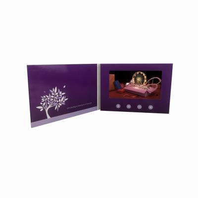China Glossy Paper Craft LCD Video Brochure Card 7 Inch With 5GB Memory For Business for sale