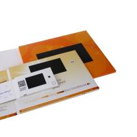 China Softcover LCD Video Brochure Card digital Gold Blocking 512MB Memory OEM for sale