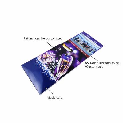 China Fiber Optic Recordable Greeting Card , Sound Birthday Cards 4C Printing ODM for sale