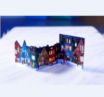 China 3D Voice Recording Christmas Cards CMYK Printing Open Autoplay for sale