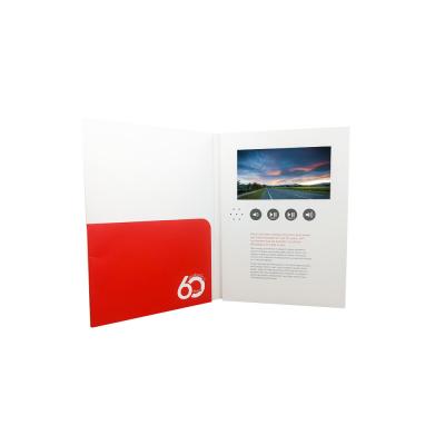 China Custom LCD screen Invitation video player greeting card video folder for sale