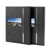 China Black PU LCD Video Folder A4 size , 4.3 inch Video Greeting Card for sale