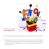China Offset Printing 3D Pop Up Birthday Card , 3D Anniversary Cards 148×210mm Size for sale