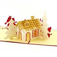 China Laser Cut 3D Christmas Tree Card Stereoscopic Paper Material CMYK Color ODM OEM for sale
