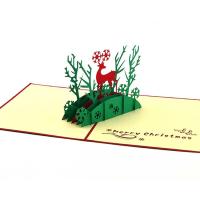 China Laser Cut 3D Christmas Tree Card Stereoscopic Paper Material CMYK Color ODM OEM for sale