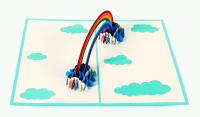 China OEM ODM Rainbow Pop Up Card DIY , 3D Happy Birthday Card A5 Size for sale