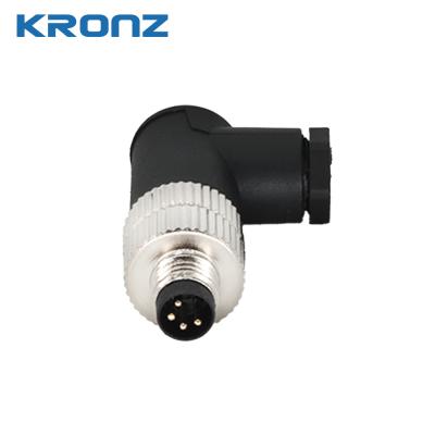 China M8 Field-Wireable Assembly Connector IP67 4 Pin A-Coding Male Angled Sensor Connector for sale
