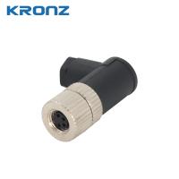 China Waterproof IP67 M8 Connectors Field Wireable Female Angled 4 Pin Sensor Connector for sale