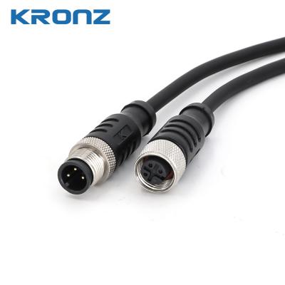 China Straight Cable Outlet Industrial M12 Male Connector IP67 With PVC Pre Molded Cable for sale