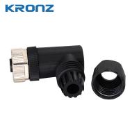 China Industrial M12 Field-wirable Connector 5 Pin with IP67 Waterproof Angled Cable Outlet for sale