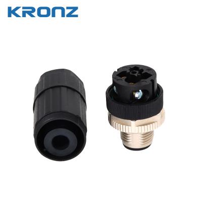 China 4 Pins M12 Connector A-code With Insulation Resistance ≥100MΩ Brass Contact Nut Material for sale