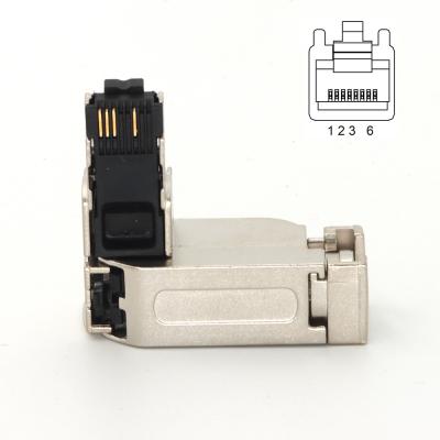 China Field Wireable RJ45 Connectors Angled 4 Pin IP20 Rj45 Connector Cat5e for sale