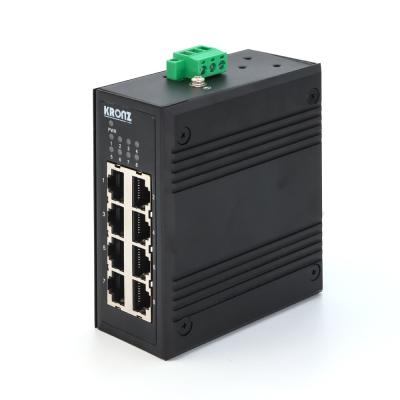 China DIN Rail Mount Industrial Ethernet Switches 8 Port IP40 With Dual Row Port for sale
