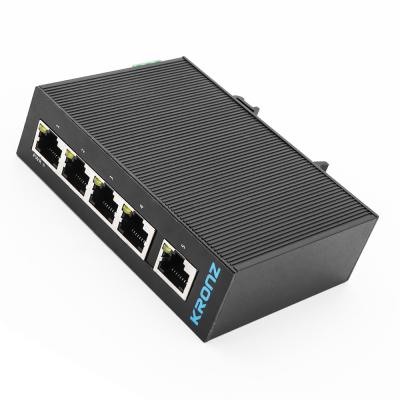 China Industrial Unmanaged 5 Port Network Switch 512 Kbit 8 Pin DIN rail Or wall Mounting for sale