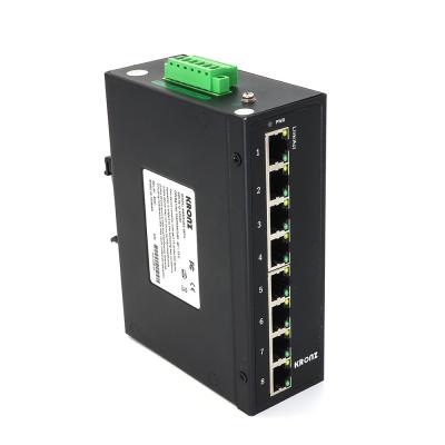 China 5W Industrial Ethernet Switches RJ45 Unmanaged 8 Port Poe Switch With Metal Housing for sale