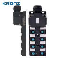 China 8 Position Industrial Distribution Box Dual Channel PNP M12 Connector Junction Box for sale