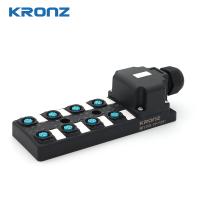 China IP67 Industrial Distribution Box Dual Channel 8 Port M12 Connector Junction Box for sale