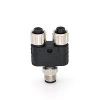China IP67 M12 Y Distributor Connector Male 4 Pin To Female 4 Pin A Coded for sale