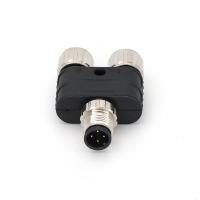 China IP67 M12 Y Distributor Connector Male 4 Pin To Female 4 Pin A Coded for sale