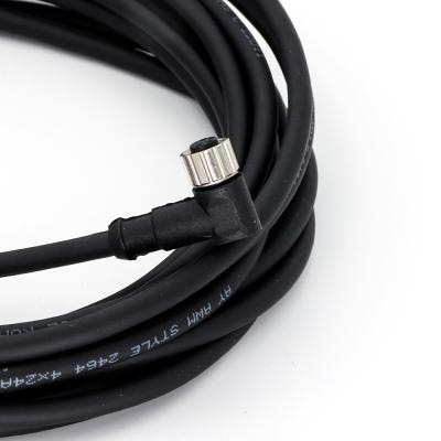 China KRONZ Pre-assembled M8 Circular Connector with Molded Cable 3/4/5/6/8 Pin Female Angled IEC 61076-2-101 for sale