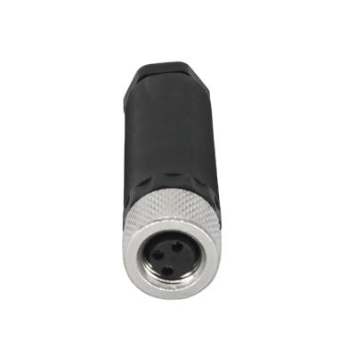 China KRONZ Alloy Black A/B-coding M8 Circular Connector Waterproof Screw Locking 3/4/5 Pin Female Industrial Connector for sale